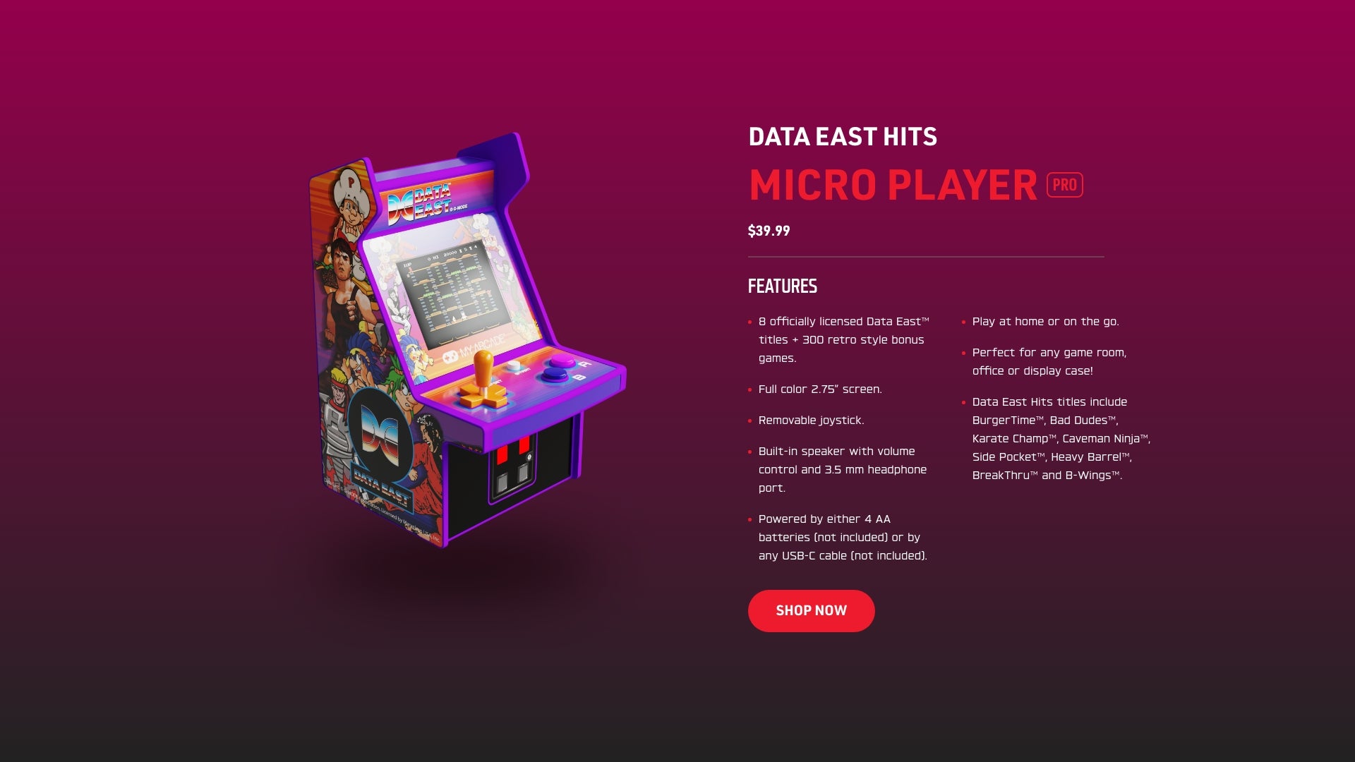 Play Data East Anywhere – My Arcade®