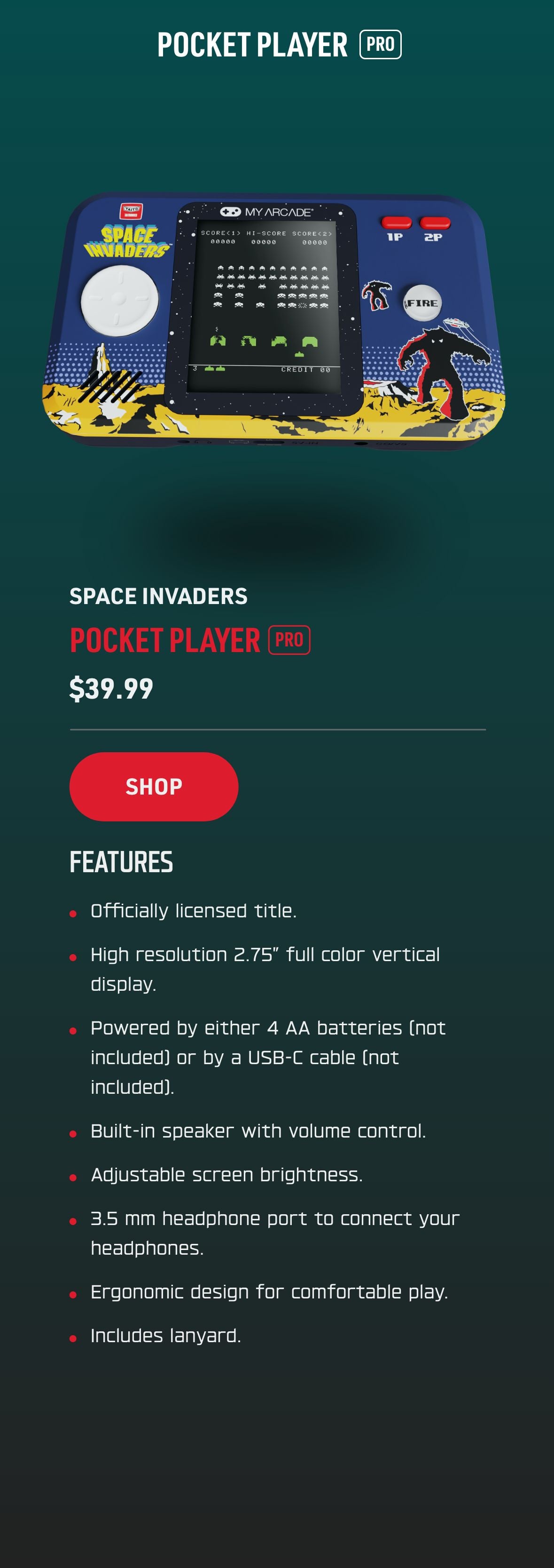 Play Space Invaders Anywhere – My Arcade®